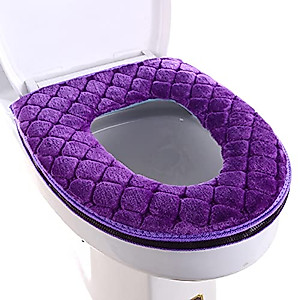 Toilet Seat Cover Pad Soft Toilet Seat Cushion Toilet Seat Warmer Washable Toilet Seat Cover Mat With Zipper Closure Toilet Seat Mat U Shaped Toilet Seat Covers For Bathroom Toilet Seat Cover Pad With