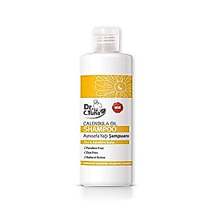FARMASI Dr. C. Tuna Caledula Oil Shampoo, All-Natural Deep Cleansing Ingredients, Soothing Treatment for Dry, Damaged, Color Treated Curly, Sensitive Hair, 100% Plant-Based 7.6 fl. oz / 225 ml
