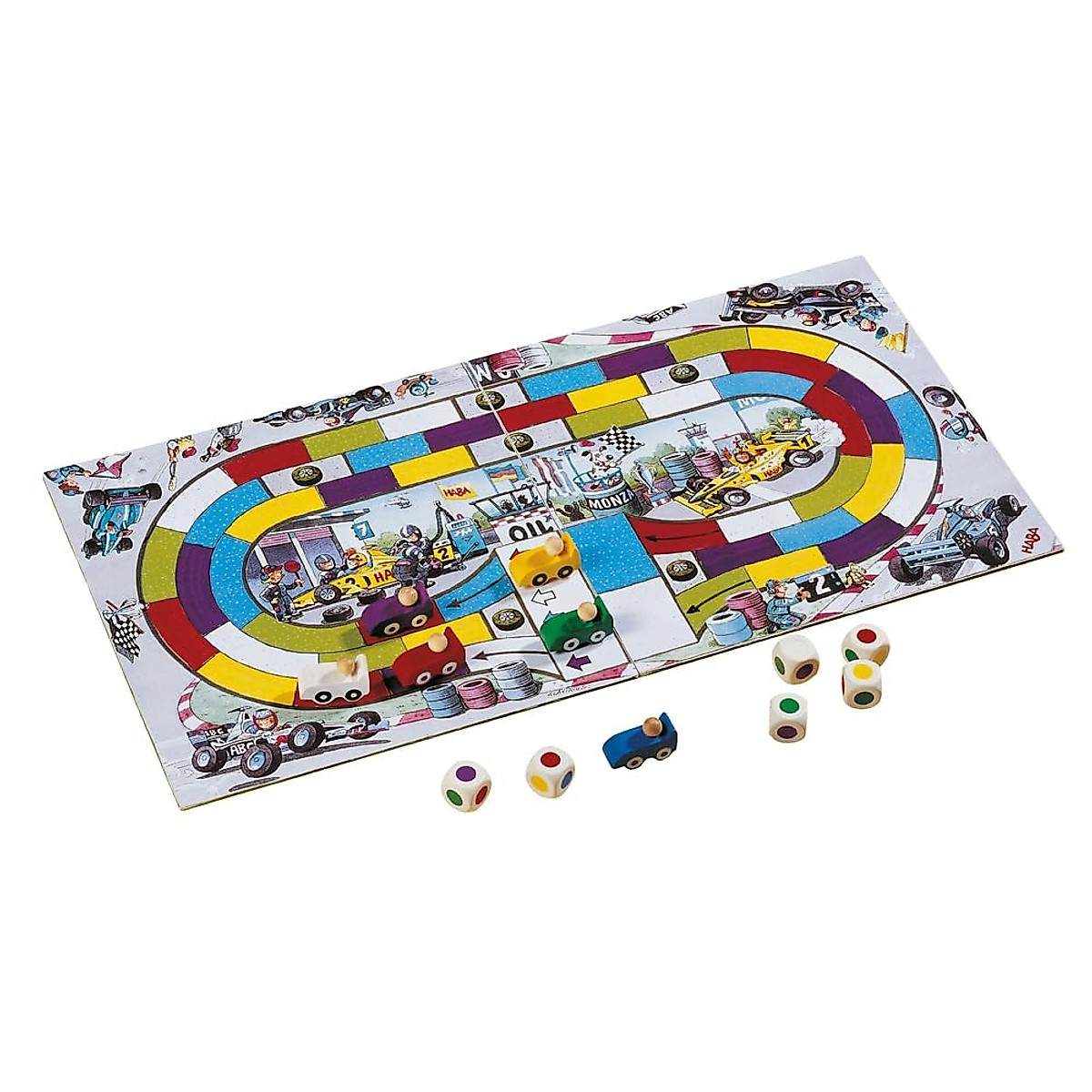 HABA Monza - Car Racing Games & Beginner's Board Game, Engaging Family Games for Kids and Adults Ages 5+ (Made in Germany)