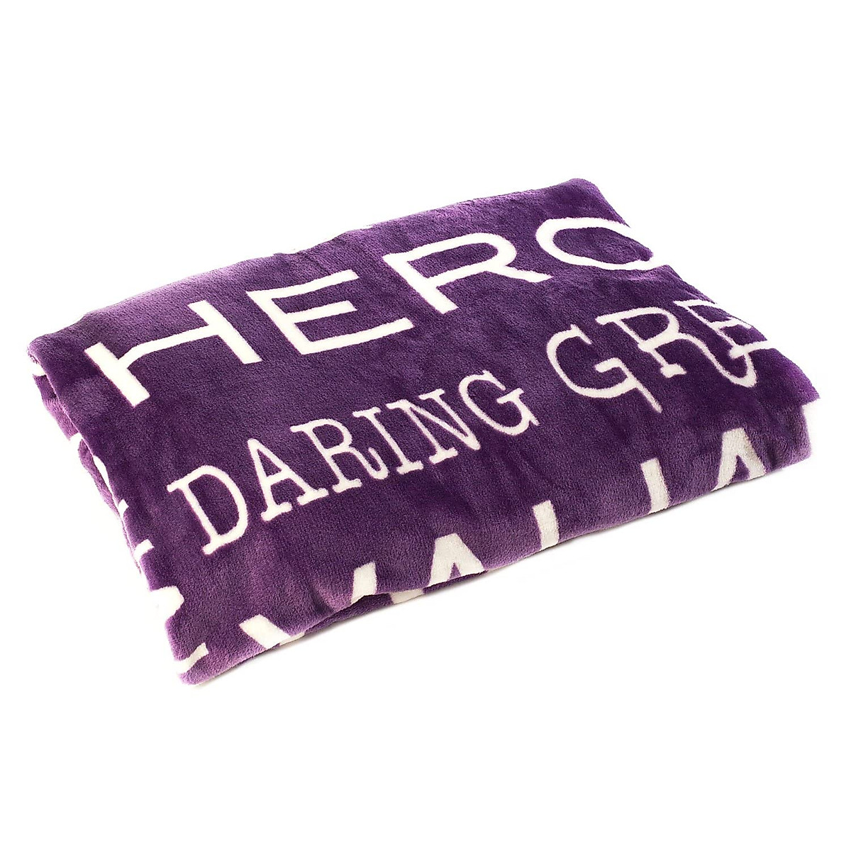 BlankieGram Bravery Inspirational Throw Blanket for Strength, Encouragement, Perseverance and Motivation, Honor a Veteran, Perfect Get Well Blanket for Women and Men (Purple)