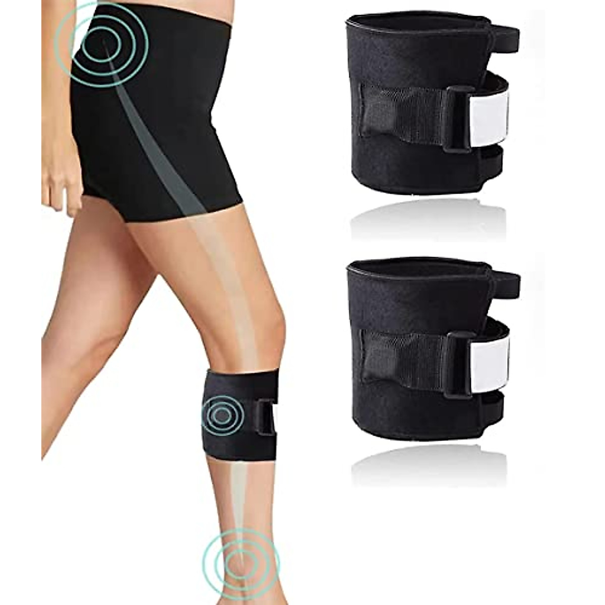 Knee Brace 2 Pack for Instant Relief from Sciatic Nerve Pain, Acupoint Pressure Pad Applies Gentle Targeted Compression brace for sciatica as seen on tv, Joint Pain Relief - Black AB