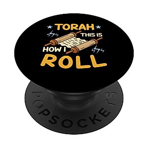 Simchat Torah Scroll This Is How I Roll Bar Bat Mitzvah Gift PopSockets Standard PopGrip