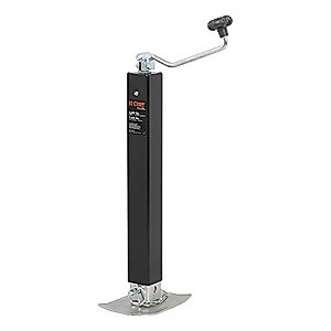 CURT 28570 Direct Weld On Heavy-Duty Trailer Jack, 8,000 lbs. 15-1/4 Inches Vertical Travel, Black