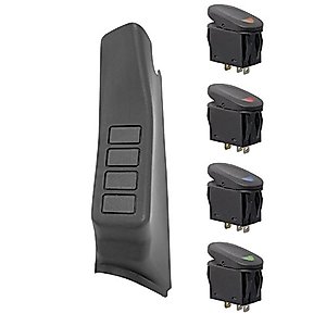 Rugged Ridge | Switch Pod Kit, A-Pillar, 4 Switches, Black, LHD | 17235.96 | Fits 2011-2018 Jeep Wrangler JK
