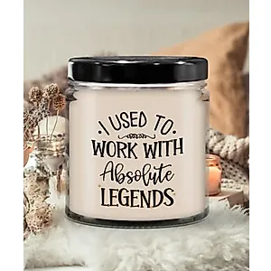 The Improper Mug I Used to Work with Absolute Legends Candle Funny Retirement Ideas for Coworker Boss Leaving New Job Work Friend 9 Oz. Vanilla Scented Soy Wax