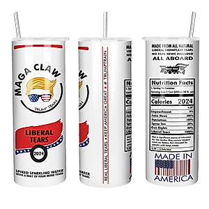 MAGA Claw Trump Hair All Aboard Train - US Election 20oz & 30oz Stainless Steel Tumbler With Reusable Straw, Supporters Gift for Men and Women (20oz Skinny)