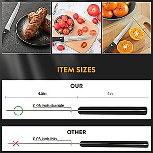 KITWARE Steak Knives Set in Gift Box,4.5 inch Sharp Steak Knives Set of 6, Serrated Edge Knife with Black Handle,Stainless Steel Knifes for Bread, Butter and Meat