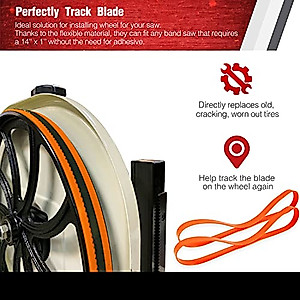 2 Pack Urethane Band Saw Tires for 14" Delta 905145 Craftsman 3AD92501 Band Saw Tires (14 inch x 1 inch x 1/8 inch), Also for Jet, Grizzly, Powermatic, etc - No Adhesive Needed