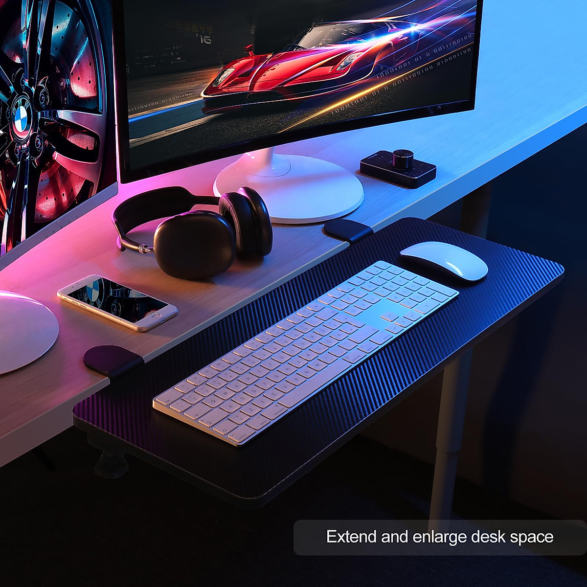 Vaydeer Ergonomic Desk Extender for Keyboard Foldable Keyboard Tray Desk Organizer