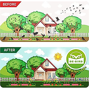 De-Bird Scare Tape - Reflective Tape Outdoor to Keep Away Woodpecker, Pigeon, Grackles, and More. Stops Damage, Roosting, and Mess (125ft Roll)