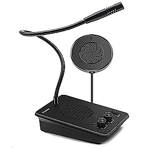 Window Speaker Intercom System Dual Way Anti-Interference Intercommunication Microphone Talk Through Glass,Voice Intercom System for Bunsiness,Bank Counter,Store,Restaurant,Office,Station,School