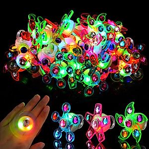 Mikulala 24 Pack LED Light Up Fidget Spinners Rings Party Favors for Kids, Christmas Party Favors Prizes Box Toys Birthday Gifts Goodie Bag Stuffers Glow in The Dark Party Supplies