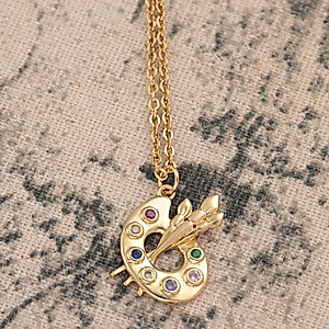 AHAETH Artist Gift Ideas Necklaces For Women Teen Adults Painter Xmas Ornament Painting Lover Necklaces Artist Necklace