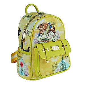 KBNL Beauty and the Beast 11 inch Vegan Leather Mini Backpack - A21951, Multicolor, Medium