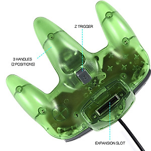 miadore 2 Packs Classic 64 Wired Controller Joystick for N64 Video Game System N64 Console (Jungle Green and Orange)