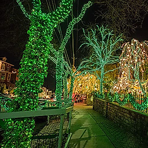 Green Solar String Lights Outdoor, 2-Pack 72FT 400 LED Solar Waterproof Lights Outdoor/Indoor, Fairy Twinkle Lights for Christmas Decorations Bedroom Party Wedding Garden Patio Tree (Green)