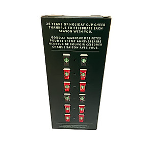 Starbucks Reusable Color Changing 6 Hot Cups - Limited Edition Holiday & Christmas Gift Hot Cups With Lids - 16 Ounces - (Pack of 6)