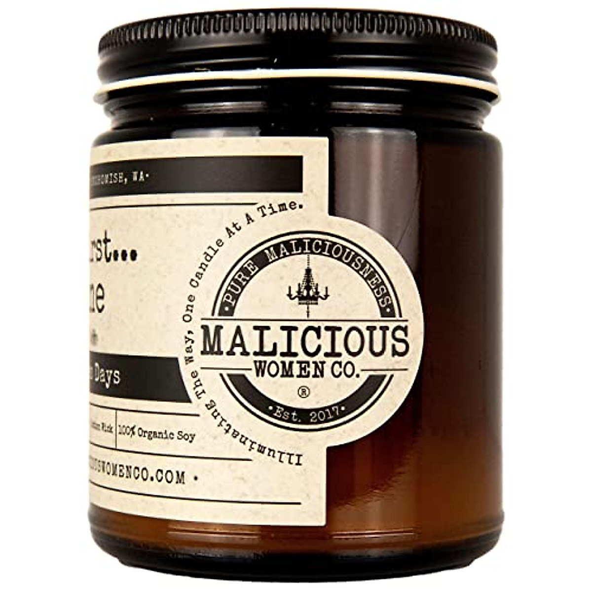 Malicious Women Candle Co - But First.Wine, Cabernet All Day (Sweet Red Wine) Infused with Long-Ass Days, All-Natural Soy Candle, 9 oz