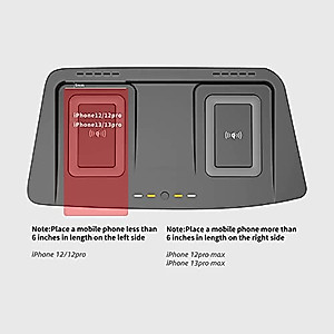 CarQiWireless Wireless Charger for Toyota Highlander 2014-2019 with Dual Charging, Center Console Wireless Phone Charging Pad