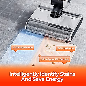 uwant X100 Cordless All in One Wet Dry Vacuum Cleaner and Mop, Double Roller Brush, Self-Cleaning, 44 Mins Long Run Time for Hard Floors ，Smart to Clean Tough Dirt and Pet Hair