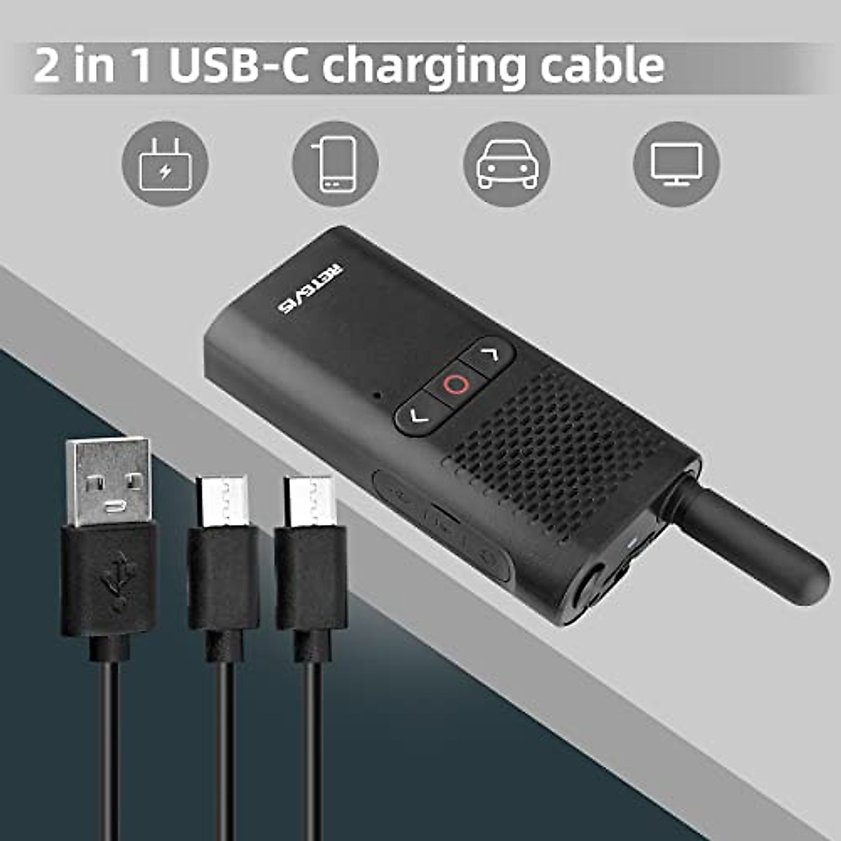 Retevis RB28B Walkie Talkies for Adults,Two Way Radios Long Range Rechargeable,1500mAh Battery,USB Charging,Mini 2 Way Radio Handheld for Easter Gifts Hiking Outdoor Camping Trip Hunting(4 Pack)