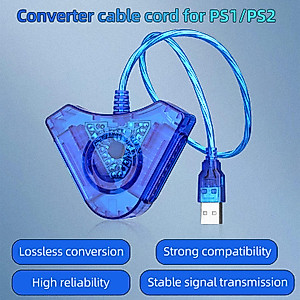 OSTENT Dual USB Adapter Converter Cable Cord for Sony PlayStation 1/2 PS One PSX Wired Controller Gamepad Joystick to PC Laptop