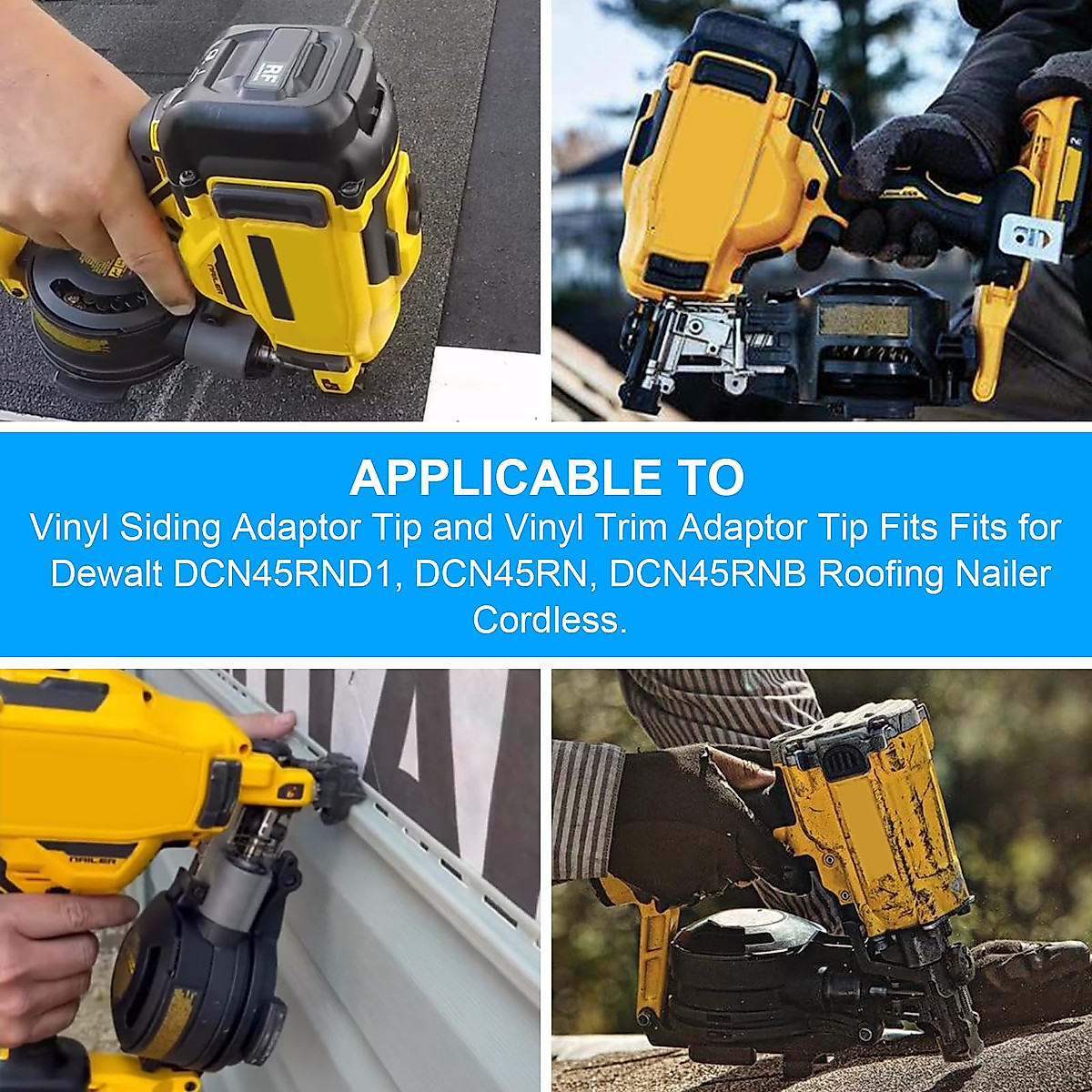 Vinyl Siding Adaptor Tip and Vinyl Trim Adaptor Tip for Dewalt Roofing Nailer Cordless 20v DCN45RNB, DCN45RND1, DCN45RN, Vinyl Siding Trim Adaptor Tip kit