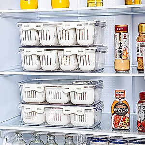 Eanpet 2Pack Divided Snackle Box Charcuterie Container Poratble Bacon Container for Refrigerator 3 Compartment Serving Veggie Tray with Lid Portable Travel Fruit Caddy for Cheese,Candy,Ham,Salad