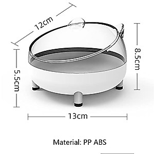 FUUIE Bowls for Food and Water Bowl Stainless Steel Neck Protection Transparent Round Water Bowl for Pets (Color : Blue)