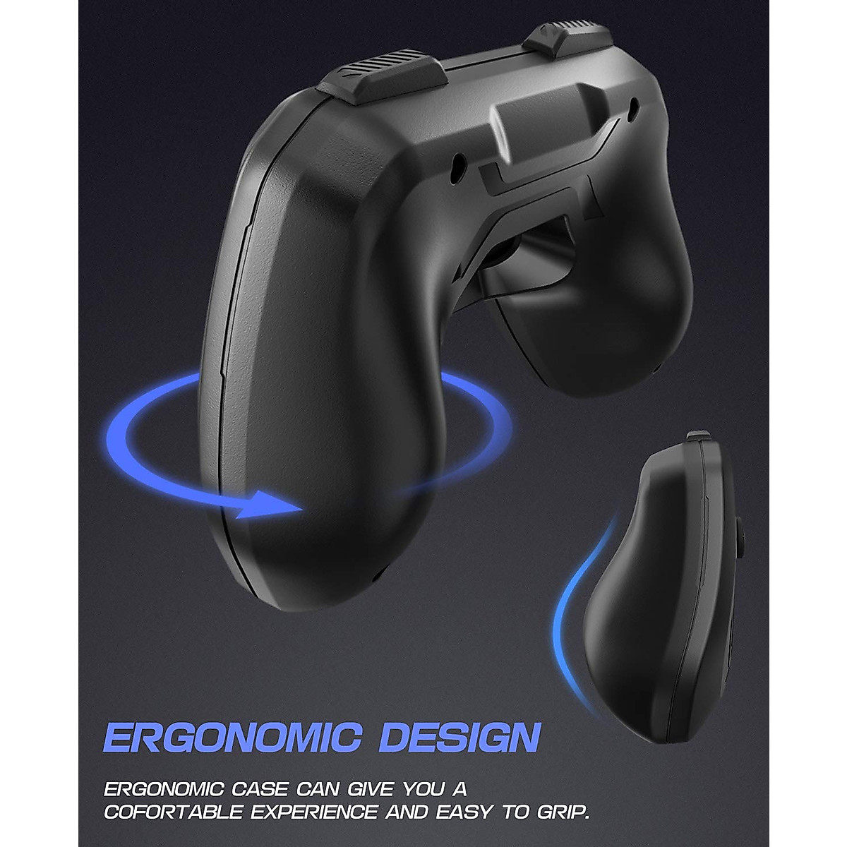 Mumba Grip for Nintendo Switch OLED & Nintendo Switch Joy-Con, 2-Pack Switch Controller Grip Handle Kit for Nintendo Switch Joy-Con (Black)