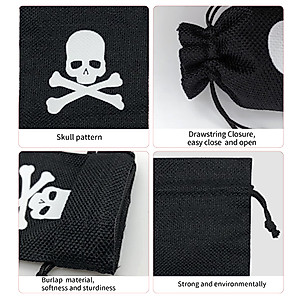 Jexila 24 Pack Halloween Burlap Gift Bags Small Halloween Treat Bag with Drawstring Linen Jute Halloween Goodie Candy Bags for Kids Trick or Treat Halloween Party Favor