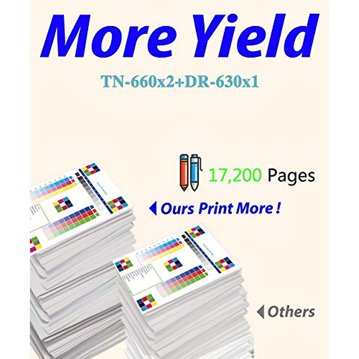 ColorPrint Compatible TN-660 Toner Cartridge DR-630 Drum Unit Replacement for Brother DR630 TN660 Used for HL-L2380DW HL-L2300D HL-L2340DW MFC-L2680W MFC-L2740DW Printer (2Toners+1Drum,Total: 3-Pack)