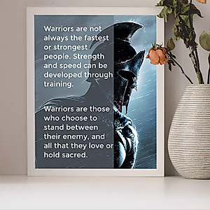 Warriors Stand Between Enemy & All They Love - Inspirational Wall Decor Print, Motivational Wall Art For Living Room Decor Aesthetic, Home Decor, Office Decor, or Bedroom Decor, Unframed - 8x10