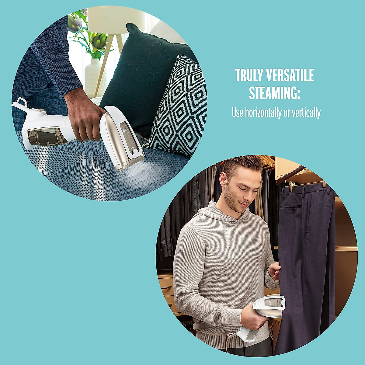 Conair Handheld Garment Steamer for Clothes, Turbo ExtremeSteam 1875W, Portable Handheld Design, Strong Penetrating Steam