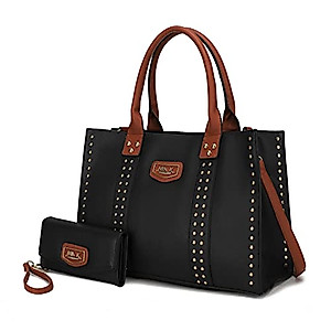 MKF Collection Tote Bag for Women, Vegan Leather Top-Handle Crossover Wristlet wallet & Satchel Handbag Purse
