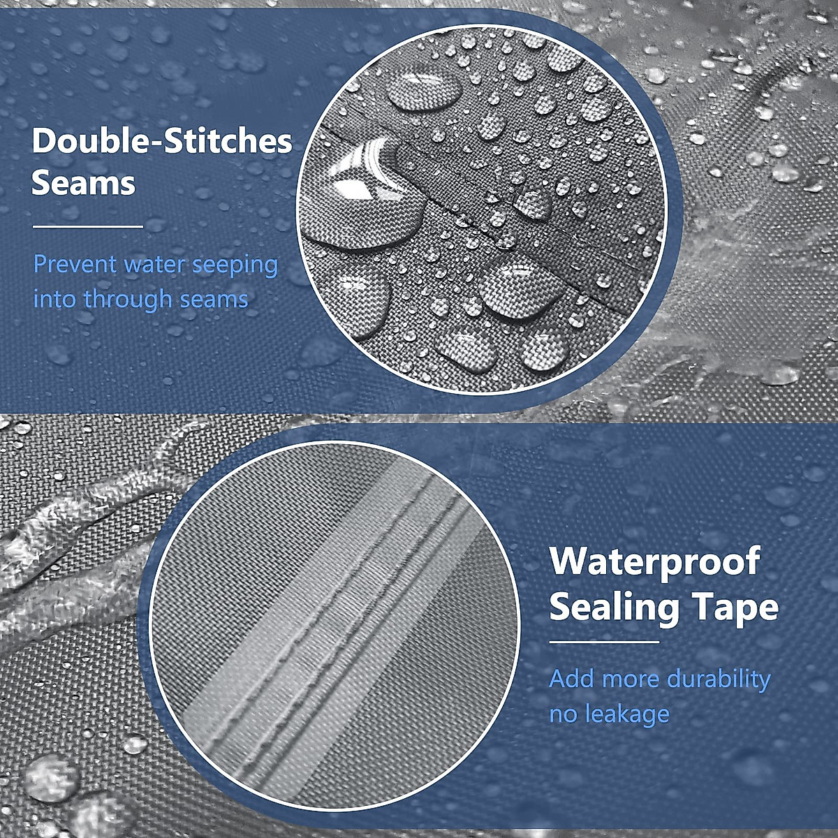 Outdoor Furniture Cover Waterproof, STARTWO 4 Piece Patio Furniture Covers Set, Heavy Duty Lawn Patio Covers for 1xSofa Cover, 2xChair Covers, 1xCoffee Table Cover with Windproof Buckle Strap, Grey