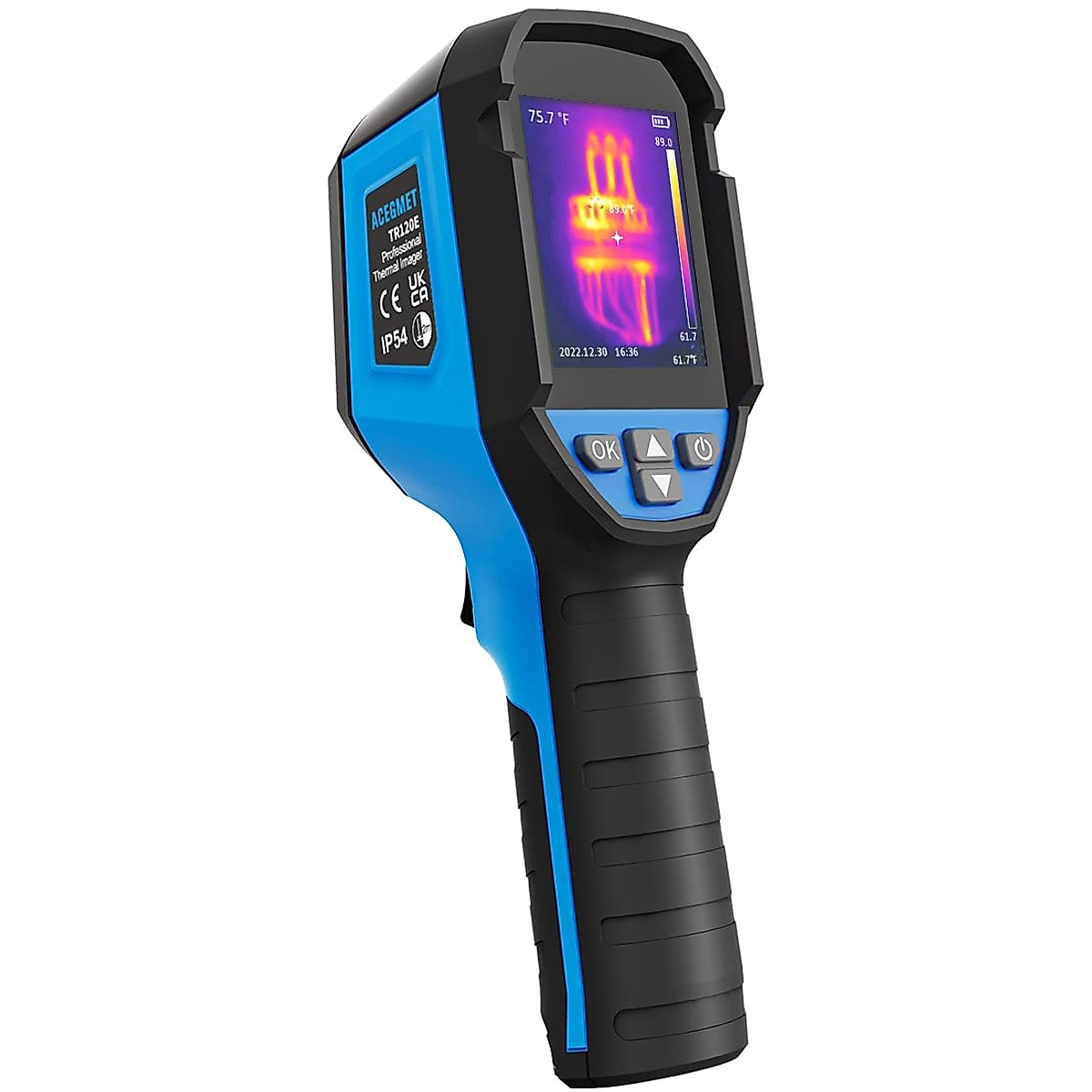 ACEGMET TR120E Thermal Imaging Camera, 120 x 90 IR Resolution Handheld Thermal Camera 10800 Pixels, 25 Hz Refresh Rate Thermal Imager with Laser Pointer, 2.4" LCD Screen, IP54, -4°F~752°F Range