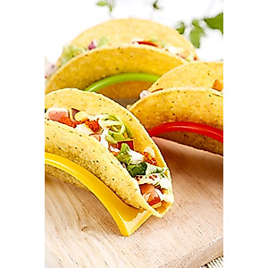 Stackable Taco Stand Up Holders,Colorful Non Toxic BPA Free Rack, Set of 18, 3 Colors