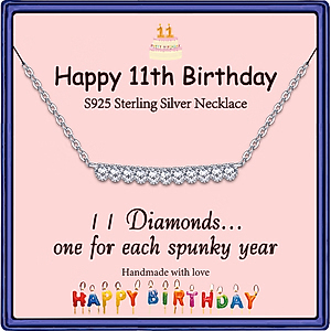 STORUP 11 Year Old Girl Birthday Gift Ideas, Birthday Gifts for 11 Year Old Girls Sterling Silver Heart Pendant Necklace Happy 11th Birthday Gifts for Girls Teen Girls Daughter Sister Niece Friend