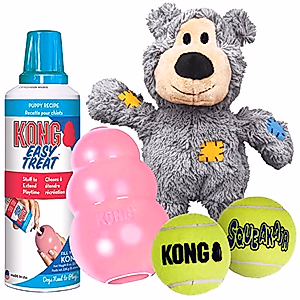 KONG - Puppy Starter Dog Toy Kit - Pink Toy for Small Puppies