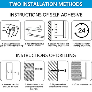Gewtur Gold Paper Towel Holder Under Cabinet, Self Adhesive Paper Towel Roll Holder Stick on Wall, Stainless Steel Towel Paper Holder for Kitchen Bathroom