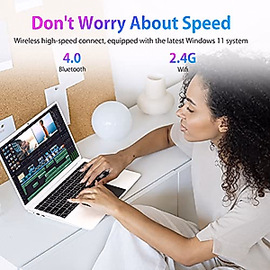 14.1'' Windows 11 Laptop, Intel Celeron N3450, 1920x1080 FHD IPS Display, Ultra Slim Notebook PC, with 4GB RAM 64GB EMMC, BT4.2, Work Study Computer