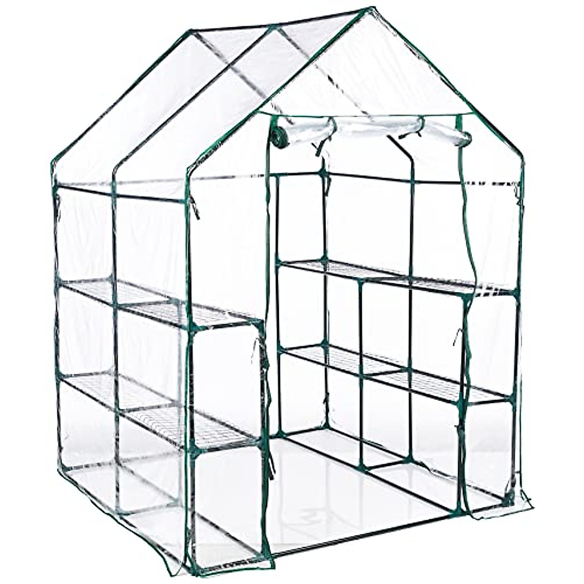 Home-Complete HC-4202 Walk-In Greenhouse- Indoor Outdoor with 8 Sturdy Shelves-Grow Plants, Seedlings, Herbs, or Flowers In Any Season-Gardening Rack