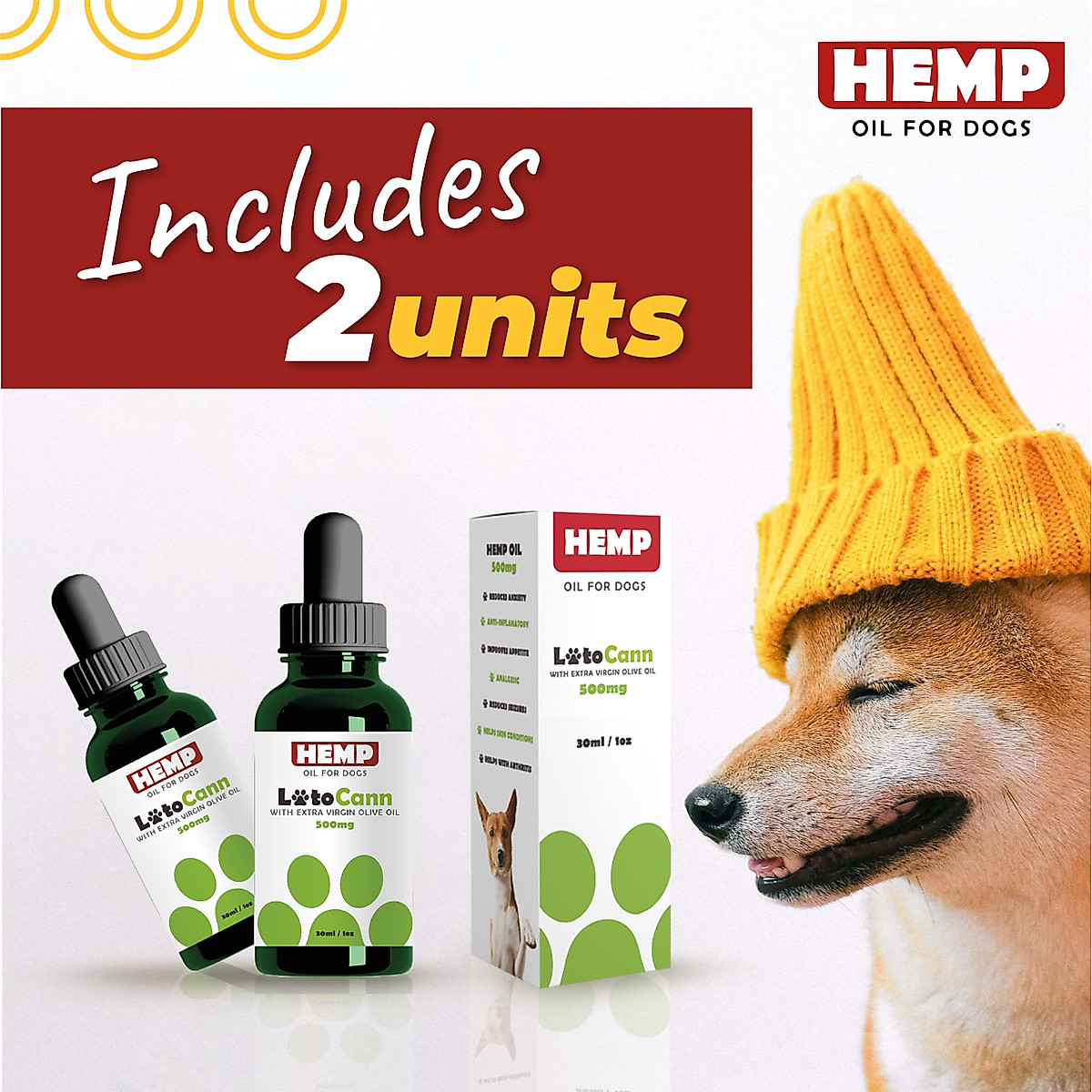(2 Pack) Latocann Hemp Oil for Dogs and Cats: Natural Relief for Pet Anxiety, Joint Pain, and Digestive Health for Dogs and Cats