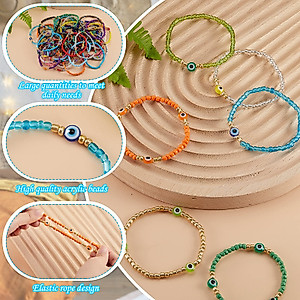 Kigeli 48 Pcs Beaded Evil Eye Bracelet Handmade Religious Protection Bracelet Elastic Lucky Turkish Jewelry Good Luck Nazar Amulet Bangle for Women Men Teens
