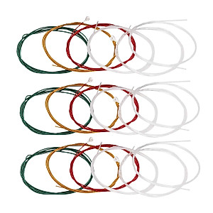 Colorful Classical Guitar Strings 3 full sets Clear Nylon for E-1st B-2nd G-3rd and Nylon Core Colorful Coated Copper Alloy Wound for D-4th A-5th E-6th