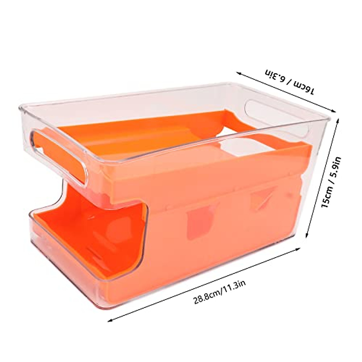 2 Tier Soda Can Organizer for Refrigerator Organizer Bins Soda Pop Can Holder Dispenser Drink Beverage Holder for Fridge Cabinets Freezer(Orange)