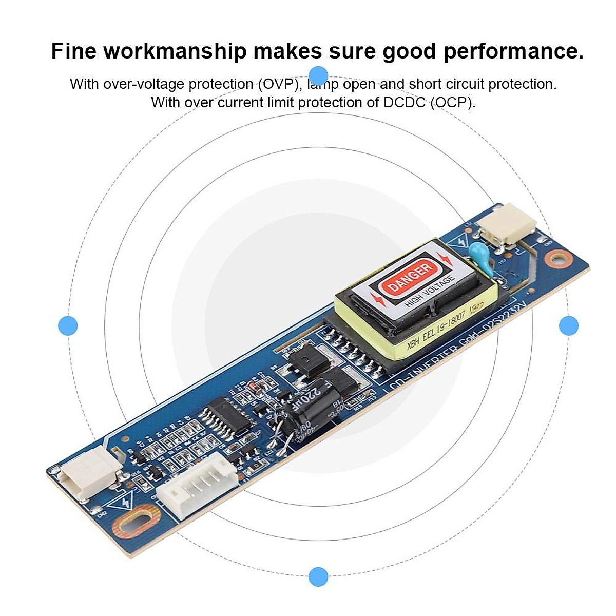 High Pressure Inverter Board CCFL Dual Lamp Large Port High Pressure Inverter Board for 10-22" LCD Screen Backlight 10-28V