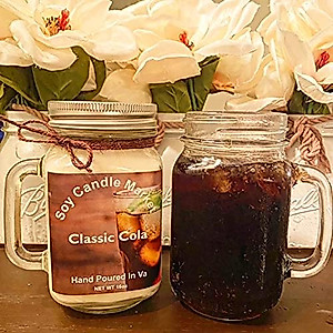 Soy Scented Candles | Handmade & Highly Aromatic Candles Burns Upto 85 Hours in Glass Jar - Perfect for Home Decor, Wedding, Birthday, Dinner (Classic Cola, 16 oz)