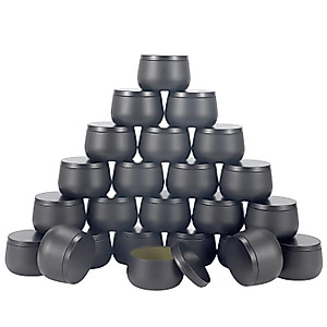 SONVIIBOX 24 Pack 8oz Candle Tins,Black Candle Jars,Candle tins for Making Candles Bulk,Tin Jars for Candle Making,Metal tin Jars (24PACK, BLACK2)